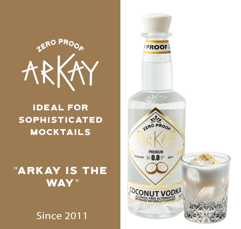 Arkay Coconut Vodka Zero Proof Spirits 33.3 FL OZ / 1 Liter - Arkay